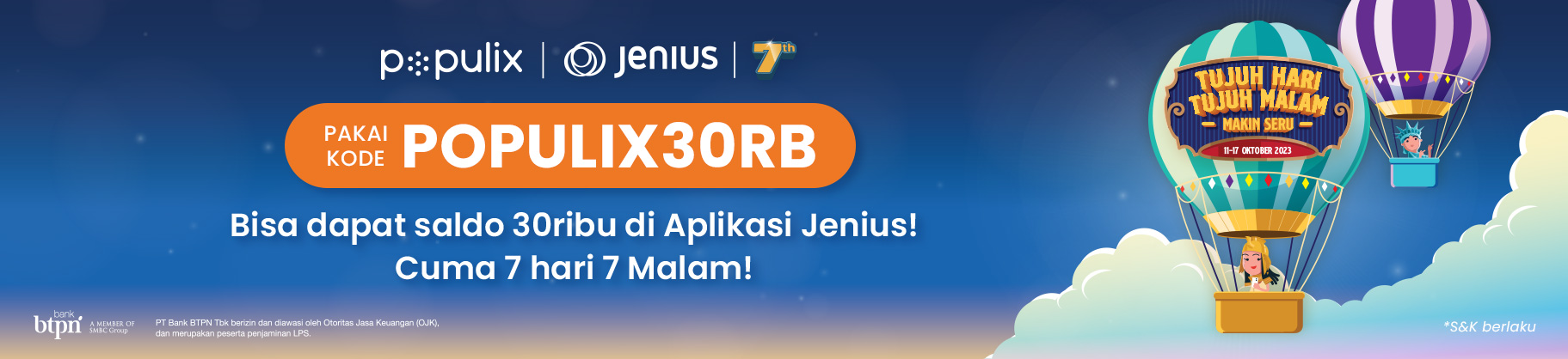 Eksklusif! Dapatkan Saldo Jenius Senilai Rp30 Ribu Sekarang | Populix